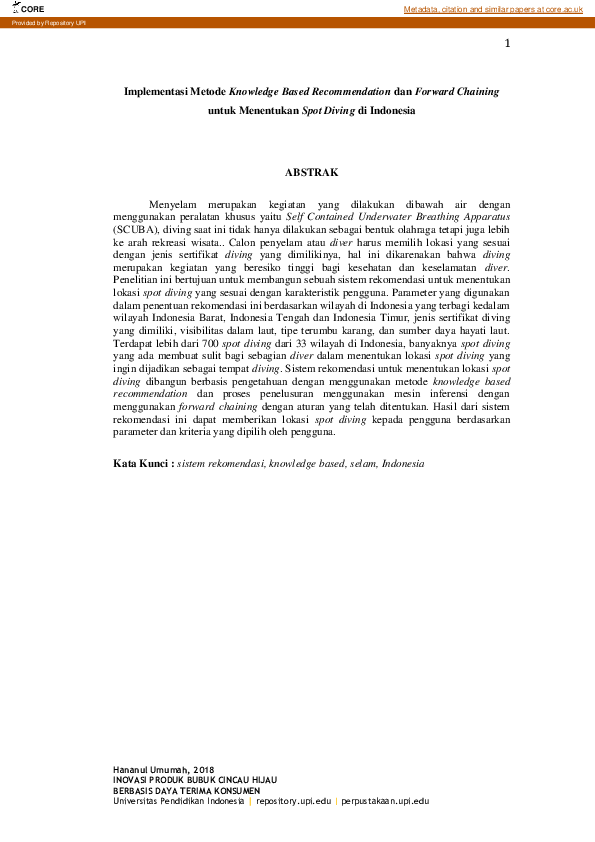 (PDF) Implementasi Metode Knowledge Based Recommendationdan Forward ...