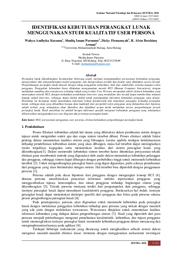 (PDF) Identifikasi Kebutuhan Perangkat Lunak Menggunakan Studi ...