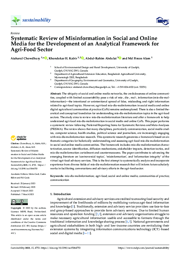 (PDF) Systematic Review of Misinformation in Social and Online Media ...