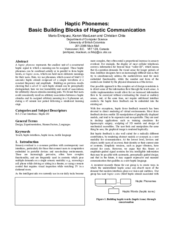 (PDF) Haptic phonemes | mario enriquez - Academia.edu