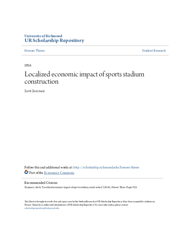 (PDF) Localized economic impact of sports stadium construction