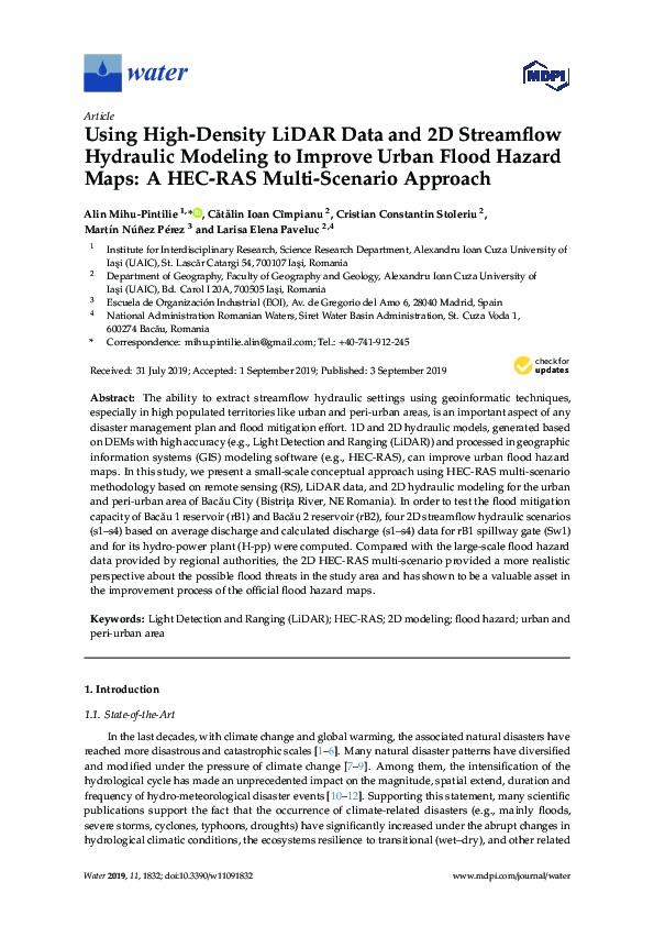 (PDF) Using High-Density LiDAR Data and 2D Streamflow Hydraulic ...