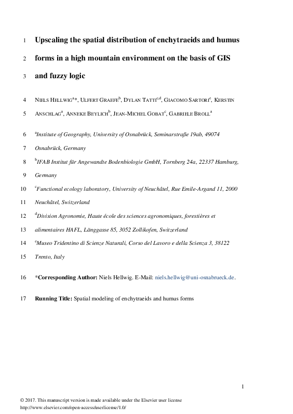 (PDF) Upscaling the spatial distribution of enchytraeids and humus ...