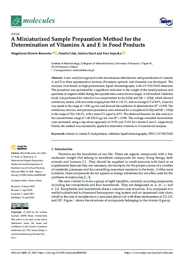 (PDF) A Miniaturized Sample Preparation Method for the Determination of ...
