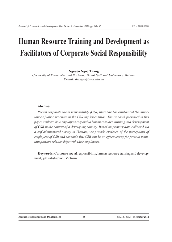 (PDF) Human Resource Training and Development as Facilitators of ...