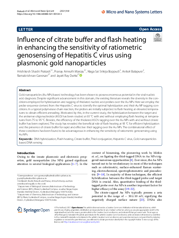 (PDF) Influence of citrate buffer and flash heating in enhancing the ...