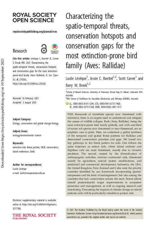 (PDF) Characterizing the spatio-temporal threats, conservation hotspots ...