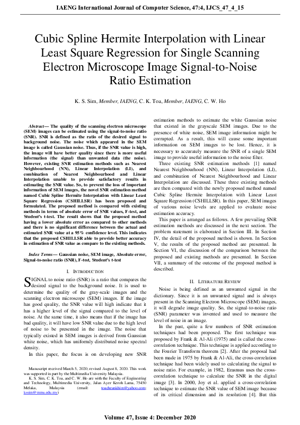 Pdf Cubic Spline Hermite Interpolation With Linear Least Square Regression For Single Scanning