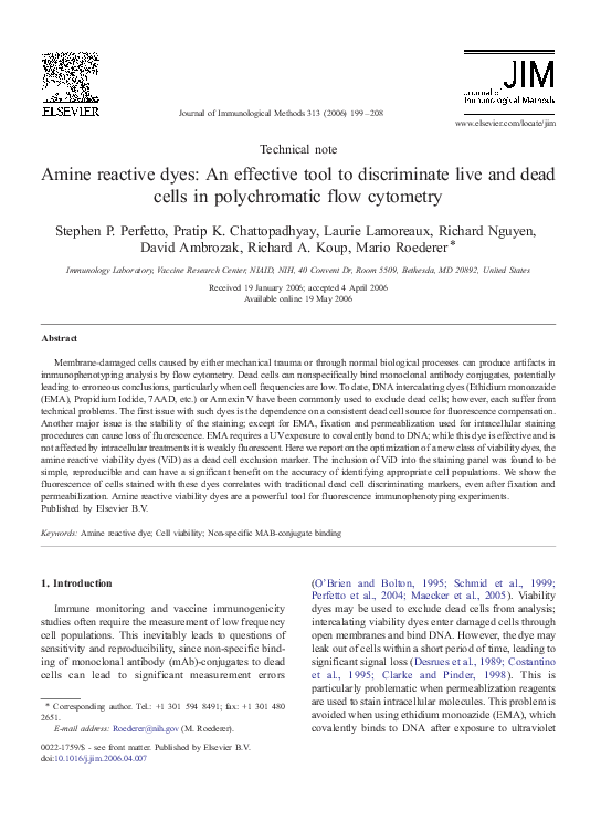 (PDF) Amine reactive dyes: An effective tool to discriminate live and ...