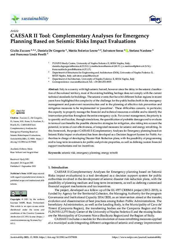 (PDF) CAESAR II Tool: Complementary Analyses for Emergency Planning ...