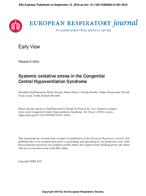(PDF) Systemic oxidative stress in congenital central hypoventilation ...