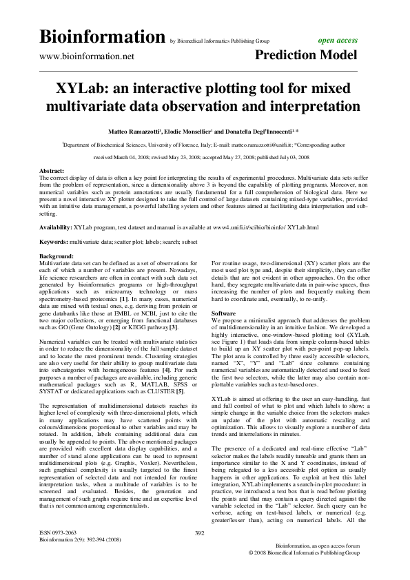 (PDF) XYLab: an interactive plotting tool for mixed multivariate data observation and ...
