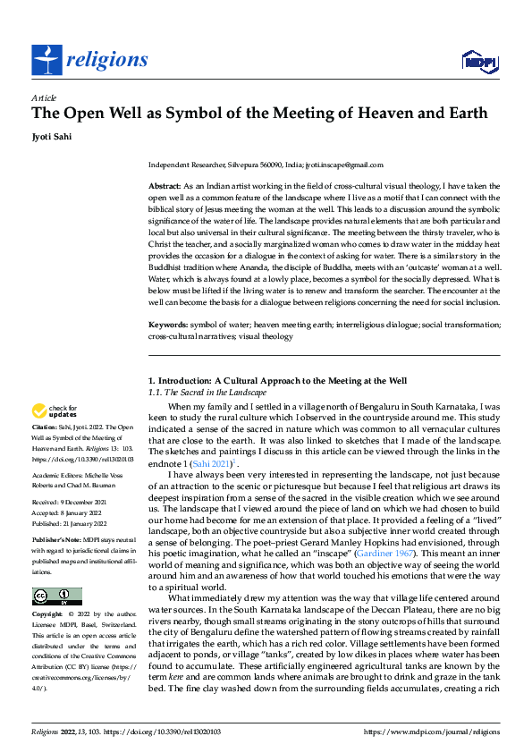 (PDF) The Open Well as Symbol of the Meeting of Heaven and Earth