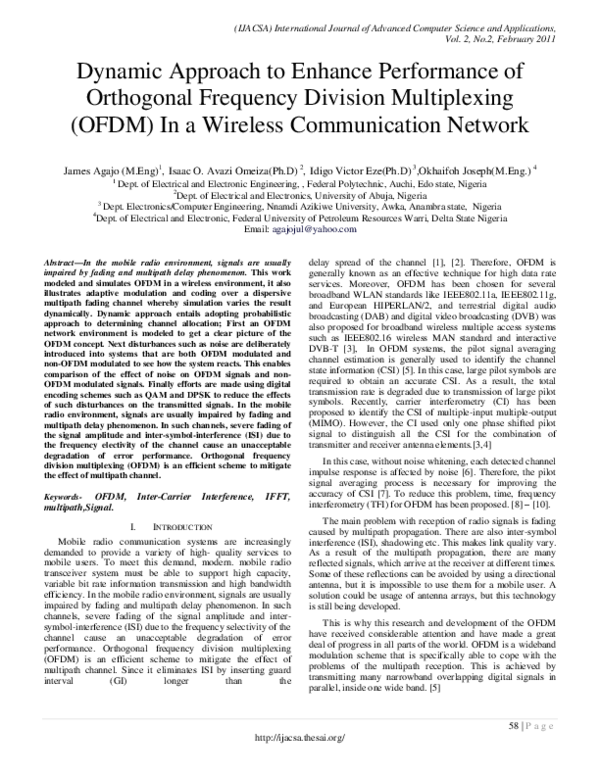 (PDF) Dynamic Approach To Enhance Performance Of Orthogonal Frequency Division Multiplexing(OFDM ...