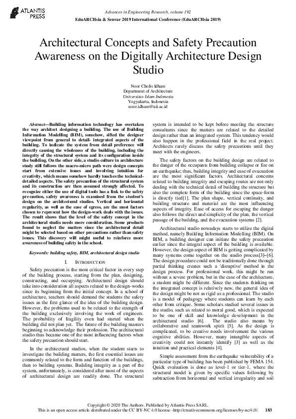 (PDF) Architectural Concepts and Safety Precaution Awareness on the ...