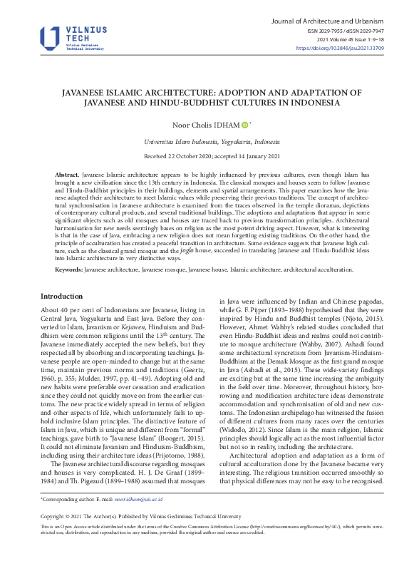 (PDF) Javanese Islamic Architecture: Adoption and Adaptation of Javanese and Hindu-Buddhist ...