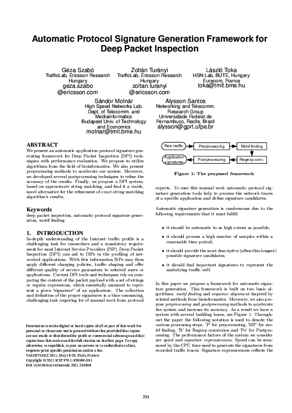 (PDF) Automatic Protocol Signature Generation Framework for Deep Packet ...