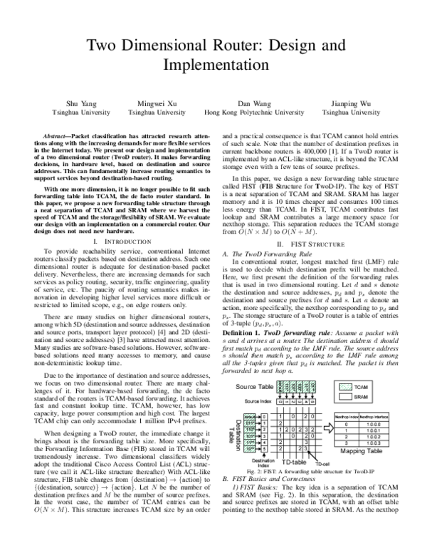 (PDF) Two Dimensional Router: Design and Implementation