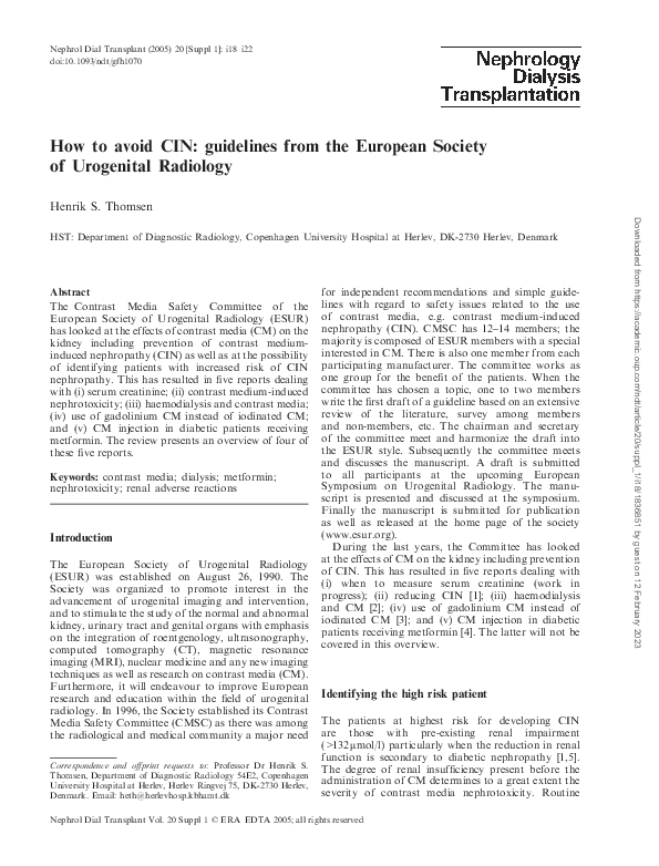 (PDF) How to avoid CIN: guidelines from the European Society of ...
