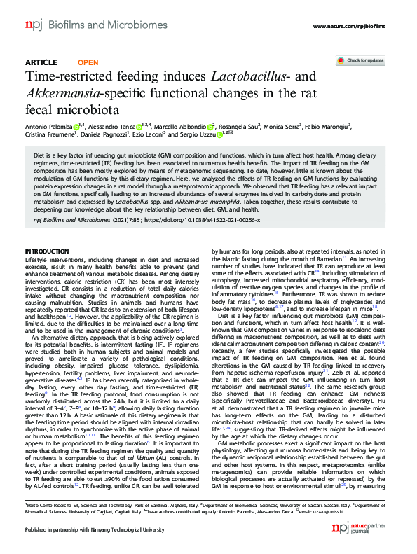 (PDF) Time-restricted feeding induces Lactobacillus- and Akkermansia ...