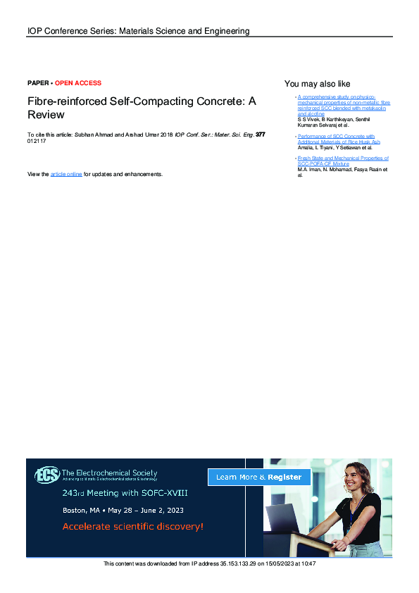 Pdf Fibre Reinforced Self Compacting Concrete A Review