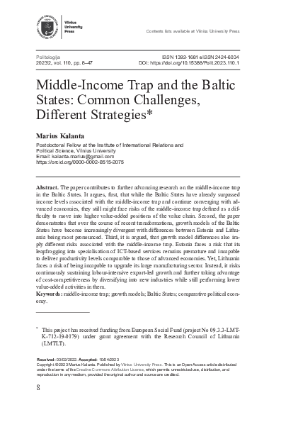 (PDF) Middle-Income Trap and the Baltic States: Common Challenges ...