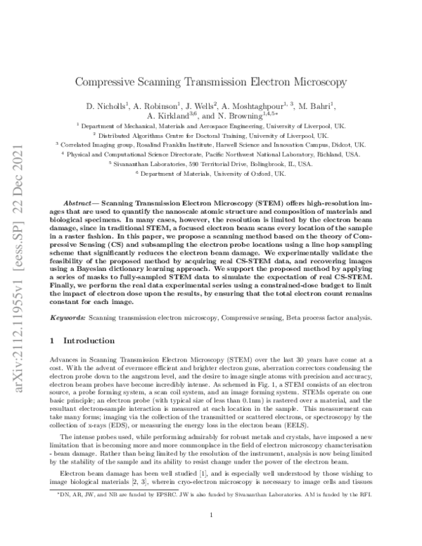 (PDF) Compressive Scanning Transmission Electron Microscopy | Jack Wells - Academia.edu