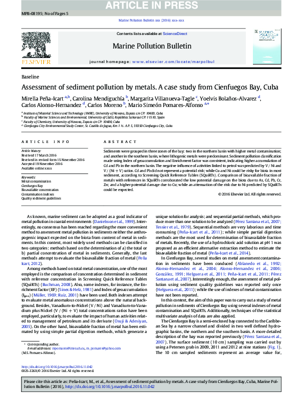 (PDF) Assessment of sediment pollution by metals. A case study from ...