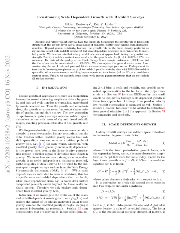 Pdf Constraining Scale Dependent Growth With Redshift Surveys