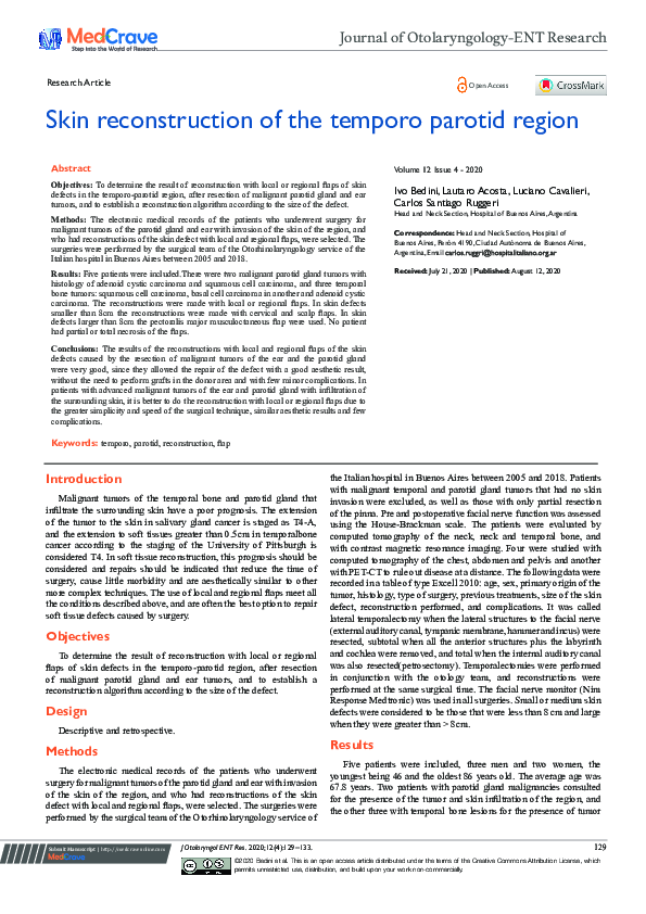 (PDF) Skin reconstruction of the temporo parotid region