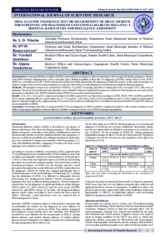 (PDF) ORIGINAL RESEARCH PAPER ORAL GLUCOSE TOLERANCE TEST OR ...