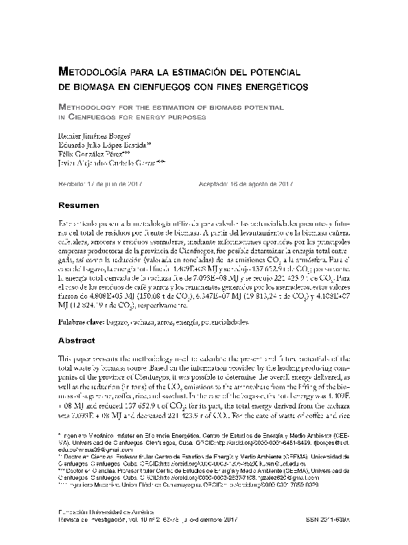 (PDF) Metodología para la estimación del potencial de biomasa en ...