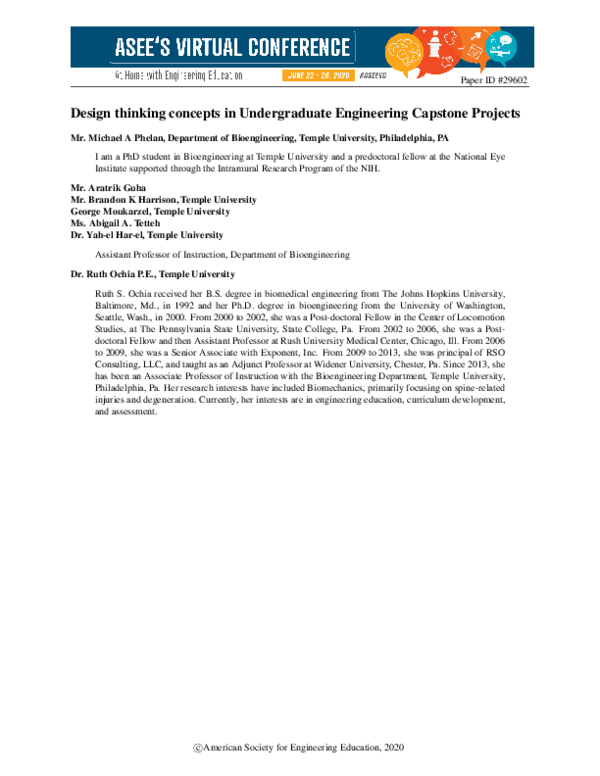 (PDF) Design-thinking Concepts in Undergraduate Engineering Capstone ...