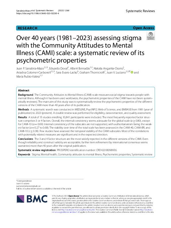 (PDF) Over 40 years (1981–2023) assessing stigma with the Community ...