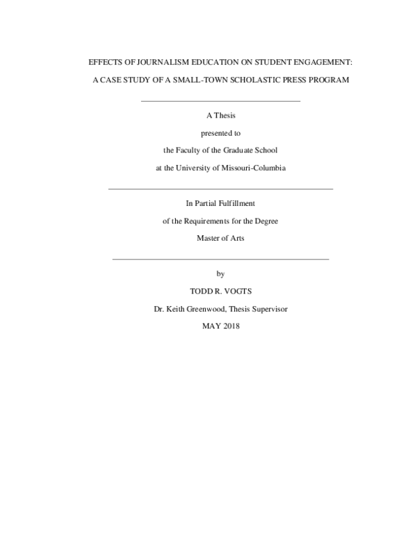 (PDF) Effects of journalism education on student engagement: A case ...