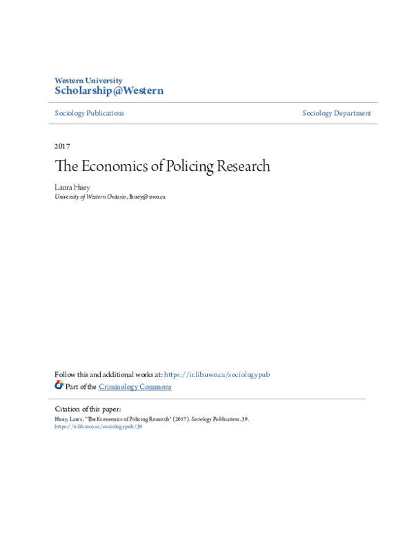 (PDF) The Economics of Policing Research