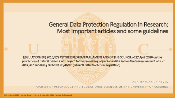 (PDF) General Data Protection Regulation in Research: Most important ...