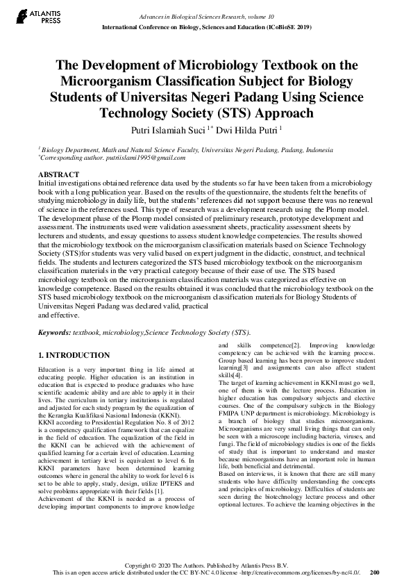 (PDF) The Development of Microbiology Textbook on the Microorganism ...