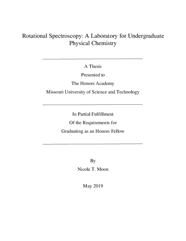 (PDF) Rotational Spectroscopy: A Laboratory for Undergraduate Physical ...