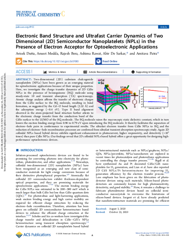 (PDF) Electronic Band Structure and Ultrafast Carrier Dynamics of Two ...