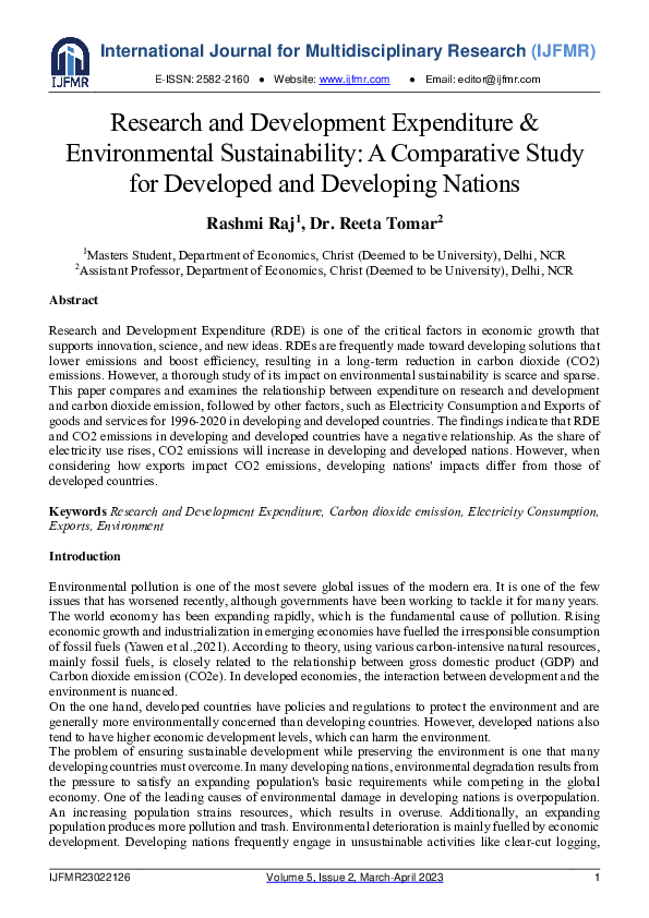 (PDF) Research and Development Expenditure & Environmental ...