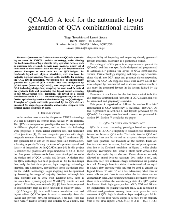 (PDF) QCA-LG: A tool for the automatic layout generation of QCA ...
