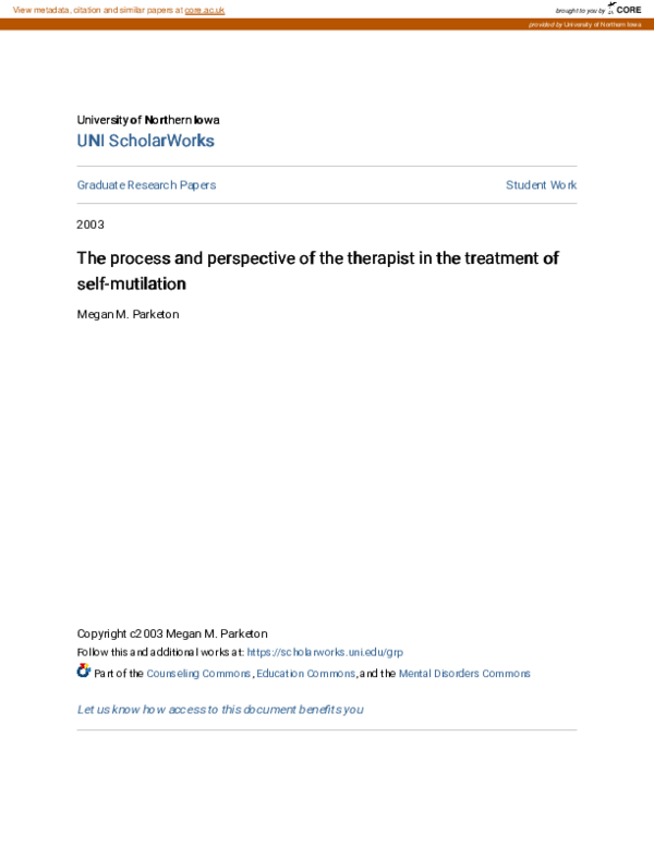 (PDF) The process and perspective of the therapist in the treatment of ...