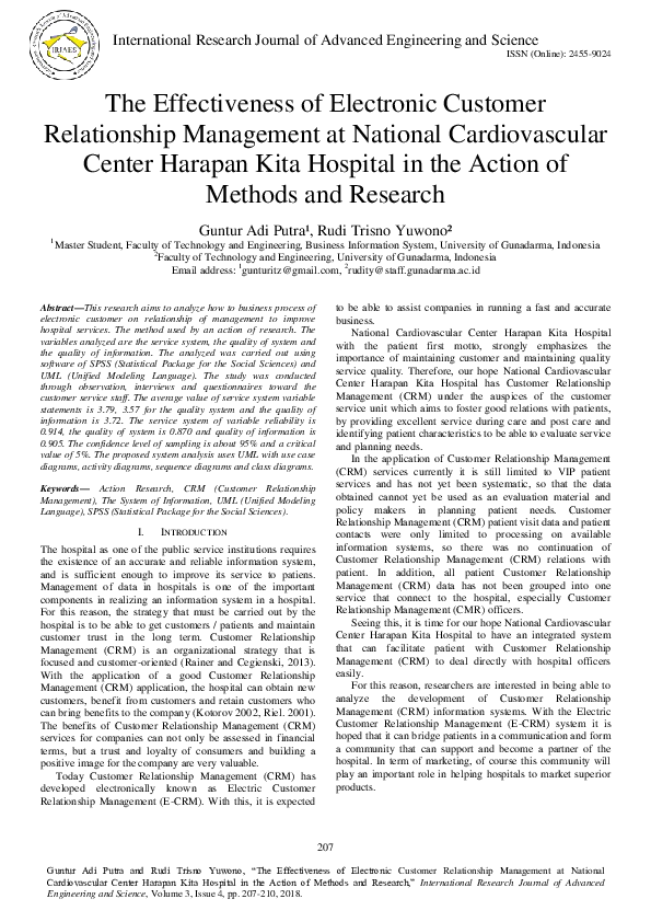 (PDF) The Effectiveness of Electronic Customer Relationship Management at National ...