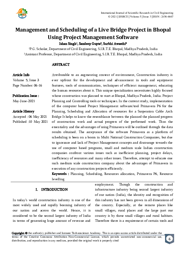 (PDF) Management and Scheduling of a Live Bridge Project in Bhopal ...