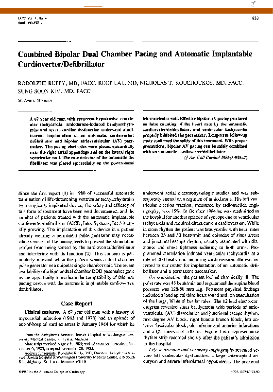 (PDF) Combined bipolar dual chamber pacing and automatic implantable ...