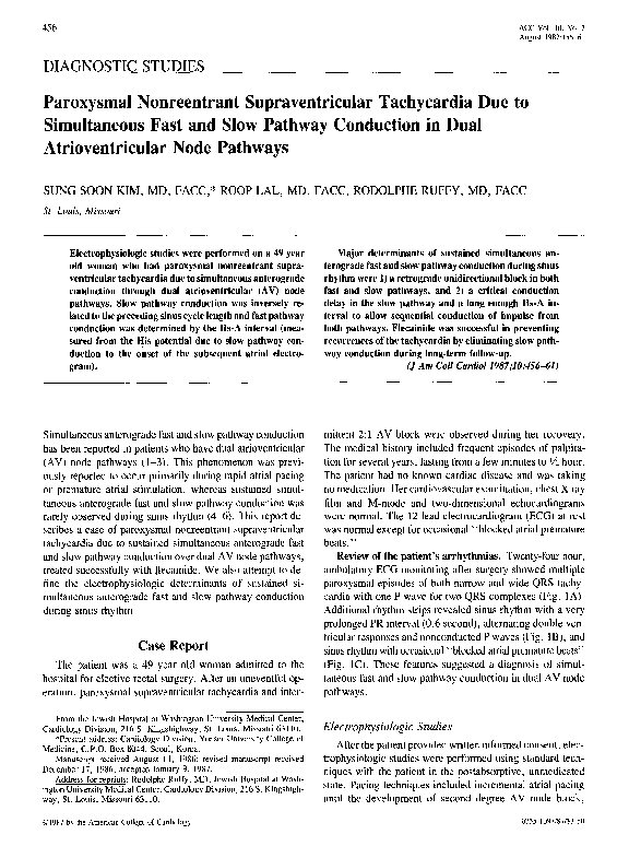 (PDF) Paroxysmal nonreentrant supraventricular tachycardia due to ...
