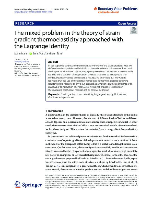 (PDF) The mixed problem in the theory of strain gradient ...