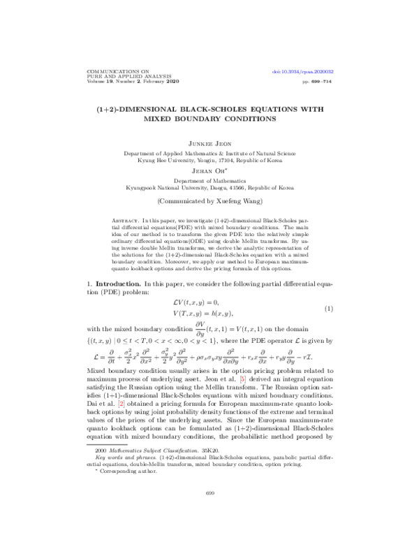 (PDF) Far Field Boundary Conditions for Black--Scholes Equations