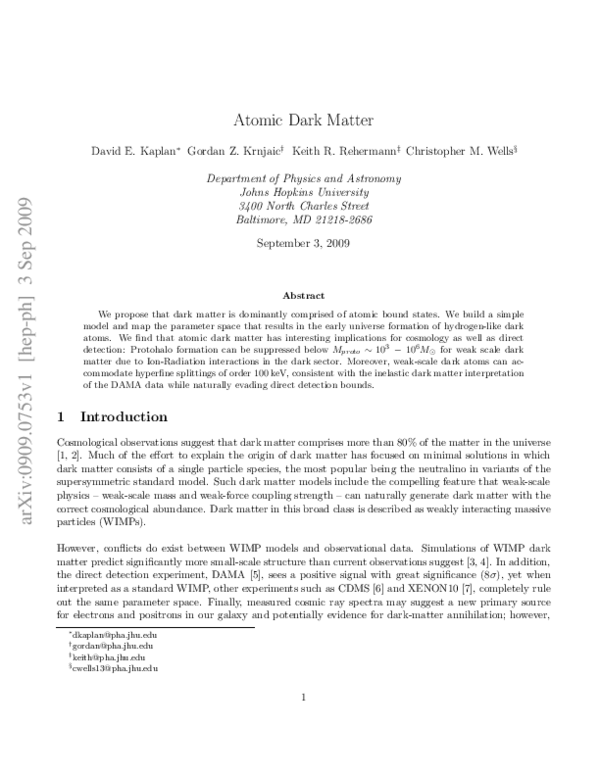 (PDF) Atomic dark matter